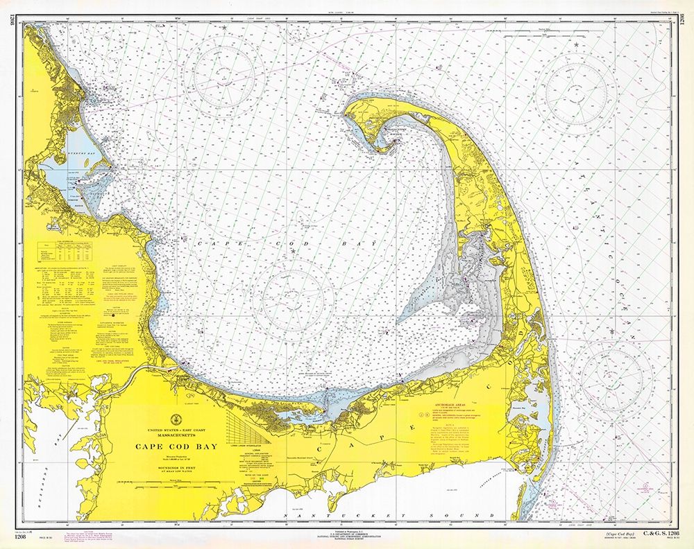 Nautical Chart - Cape Cod Bay ca. 1970 Poster Print by NOAA Historical ...