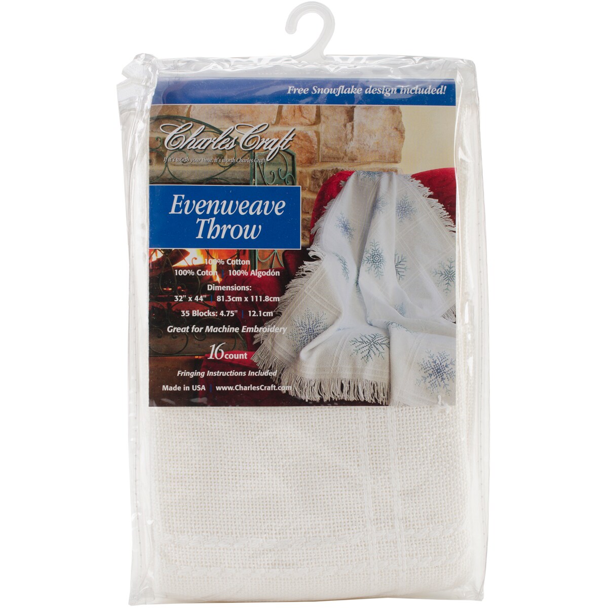 Charles Craft Evenweave Throw 16 Count 32"X44"-White | Michaels