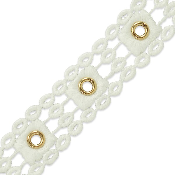 10 Yards of Michelle Bond Brass Eyelet Lace Trim 1" | 10 yard cut ...