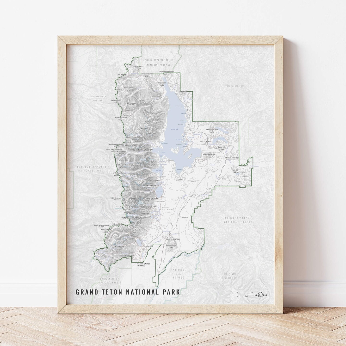 Grand Teton National Park Map, Grand Teton Poster, Grand Teton Wall Art ...