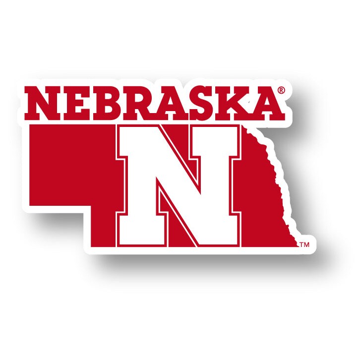 R and R Imports Nebraska Cornhuskers 4 Inch State Shape Vinyl Decal ...