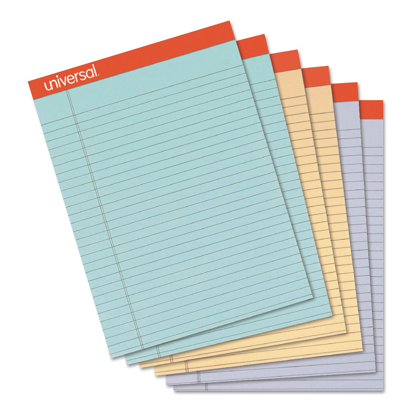Universal Perforated Writing Pads Wide/Legal Rule 8.5 x 11.75 Assorted ...