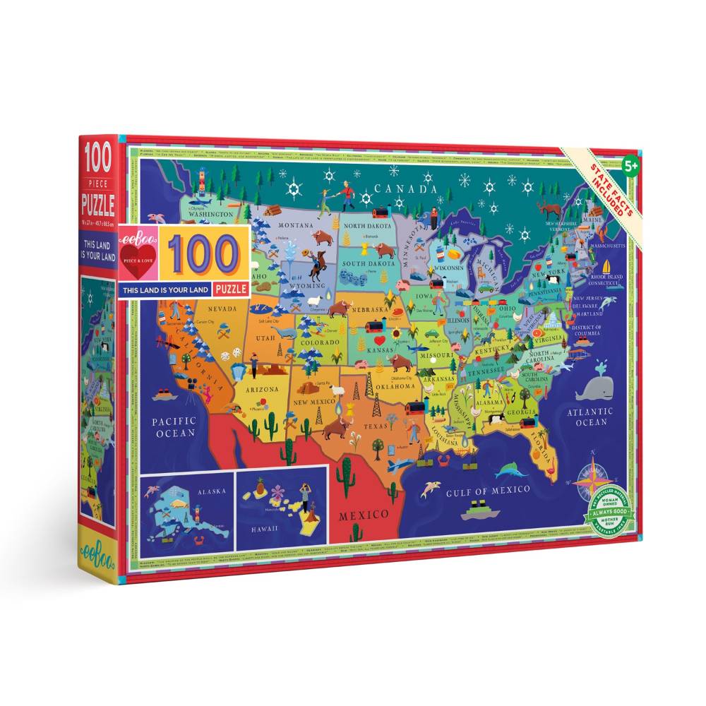 This Land Is Your Land Educational Puzzle USA States 100 Pieces | Michaels
