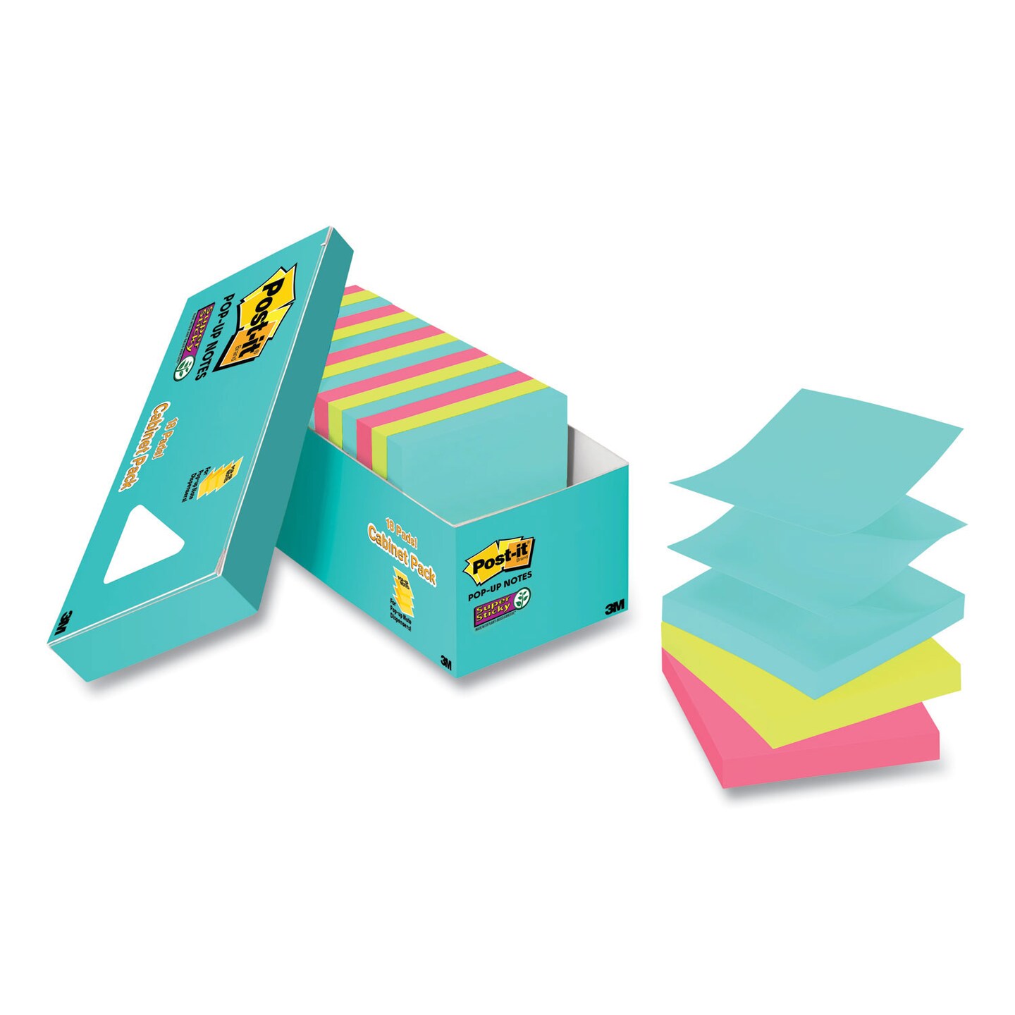 Post-it Pop-up 3 x 3 Note Refill Cabinet Pack 3 x 3 Supernova Neons ...