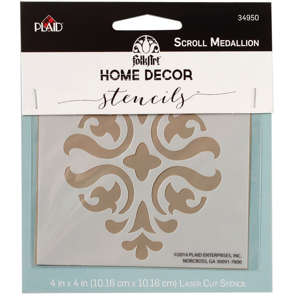 FolkArt Home Decor Stencil 4"X4"-Scroll Medal | Michaels