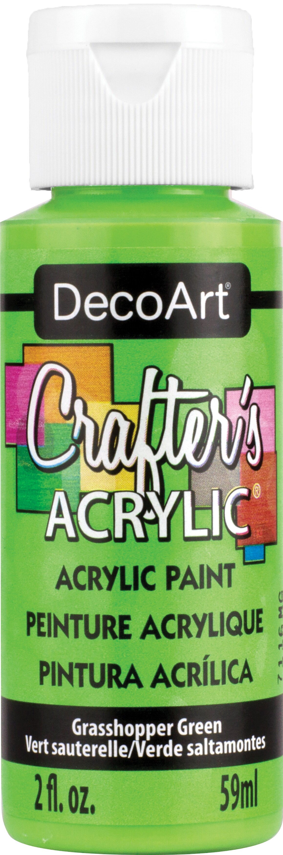 Decoart Crafter's Acrylic All-Purpose Paint 2Oz-Grasshopper Green ...