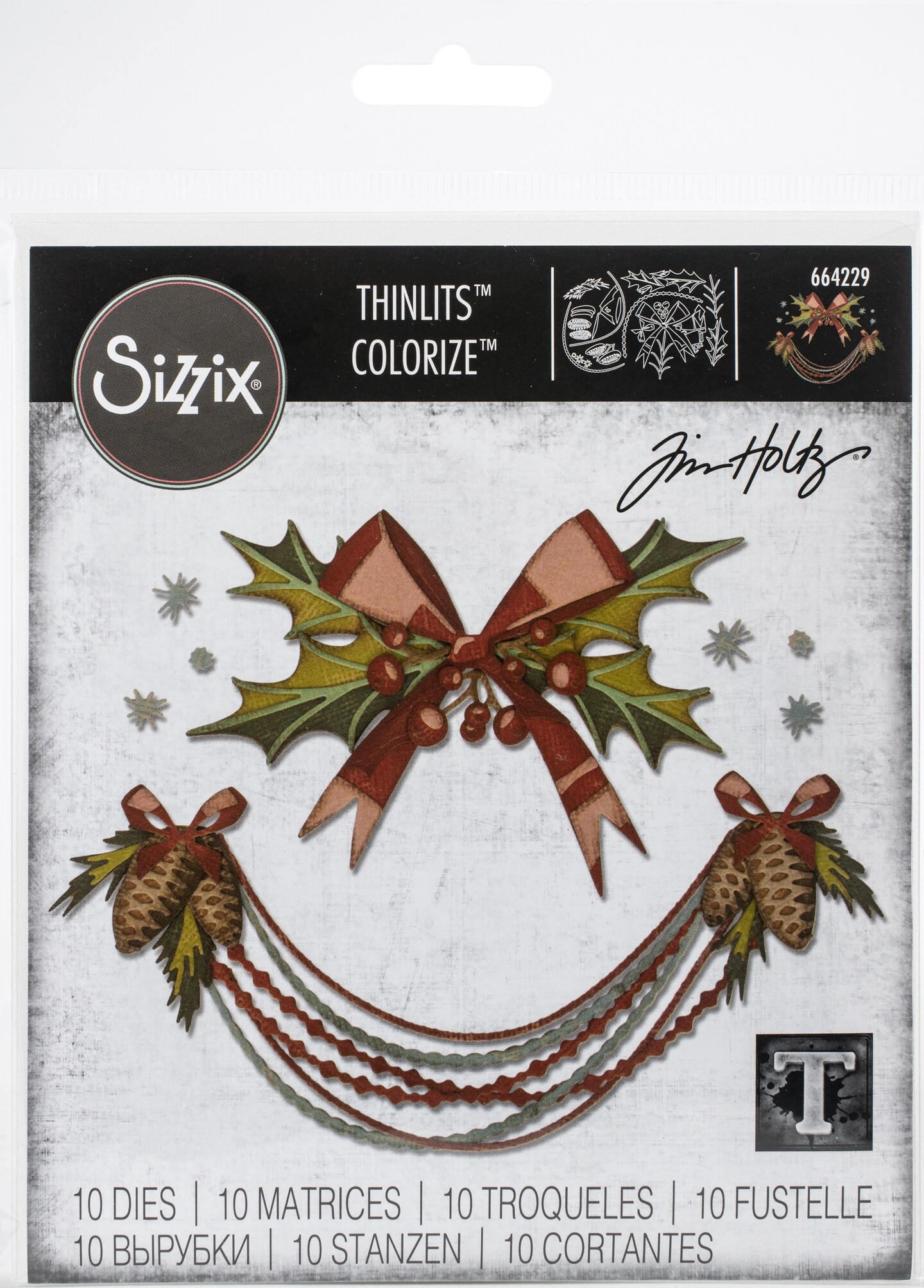 Sizzix Thinlits Dies By Tim Holtz 10/Pkg-Deck The Halls, Colorize | Michaels