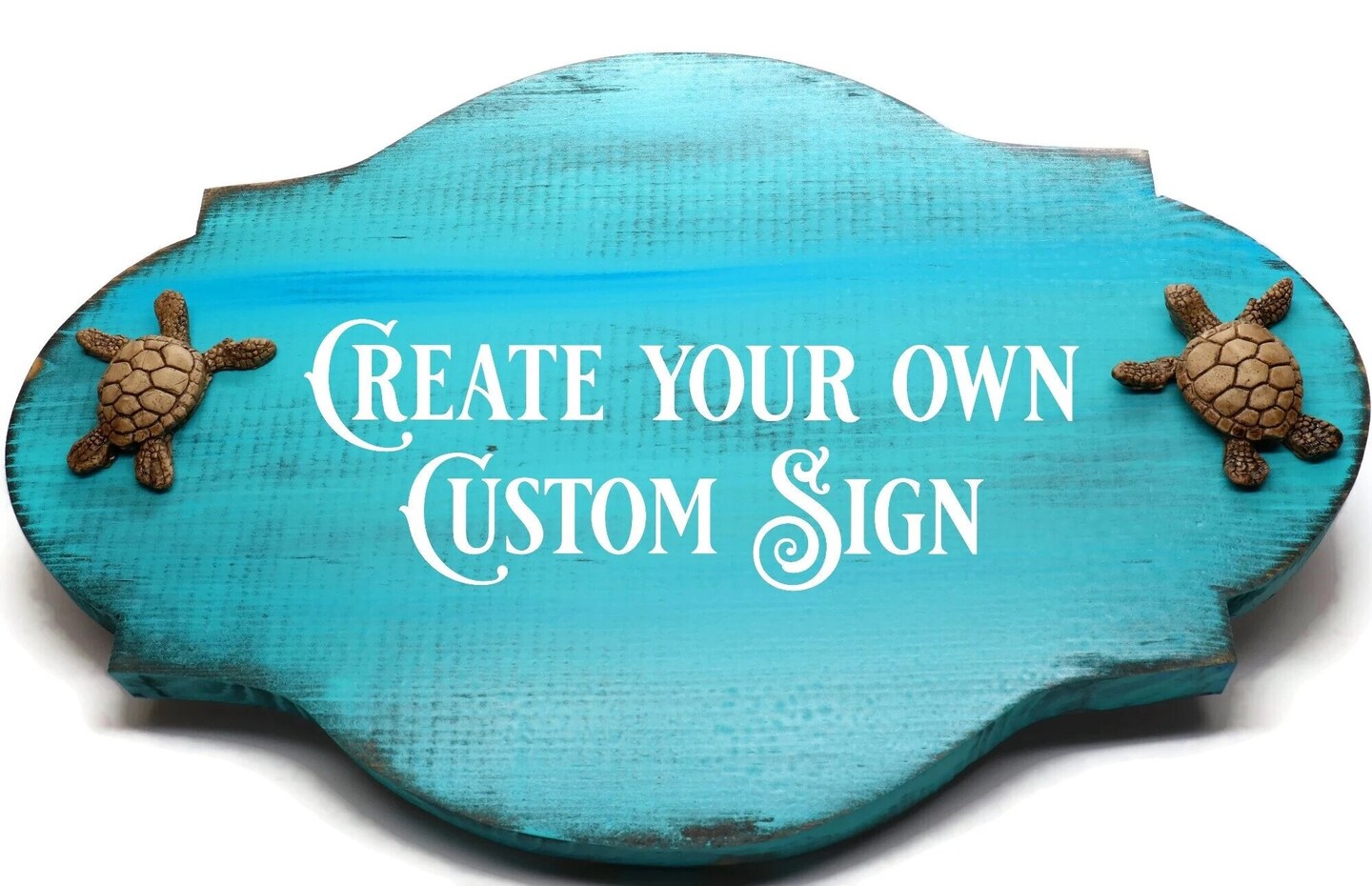 Handmade Custom Beach Style Wood Turtle Sign, Customize your own Sign ...