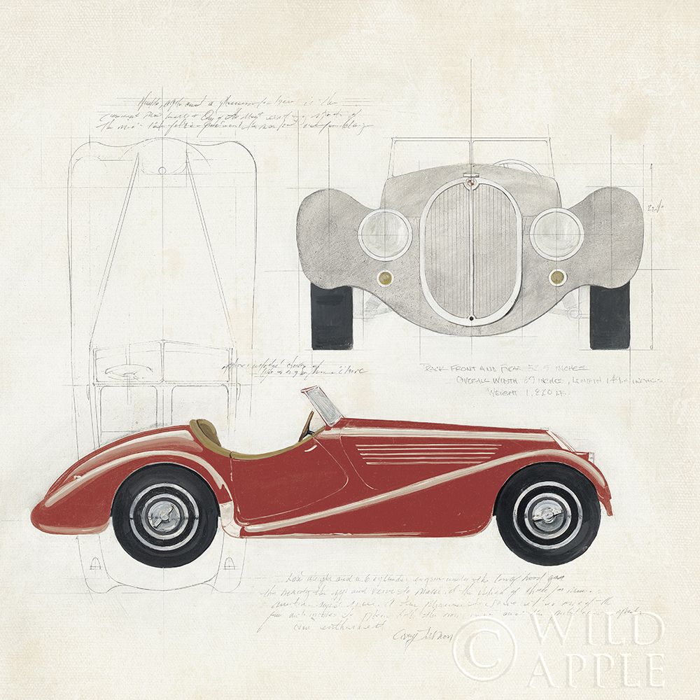 Roadster I Red Car Poster Print by Avery Tillmon # 53125 | Michaels