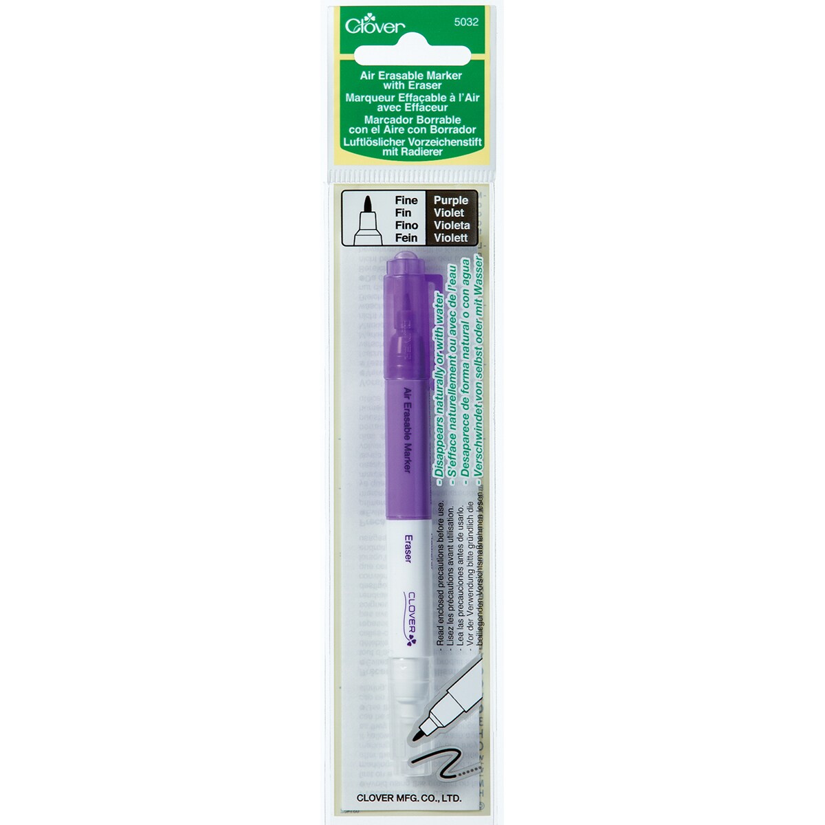 Clover Air-Erasable Marker W/Eraser-Purple | Michaels