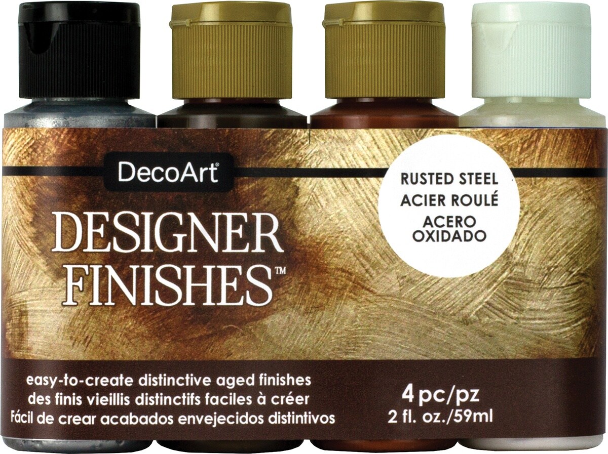DecoArt Designer Finishes Paint Pack 4/Pkg-Rusted Steel, Count: 1 ...