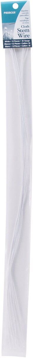 Panacea Cloth Covered Stem Wire 32 Gauge 18" 12/Pkg-White | Michaels