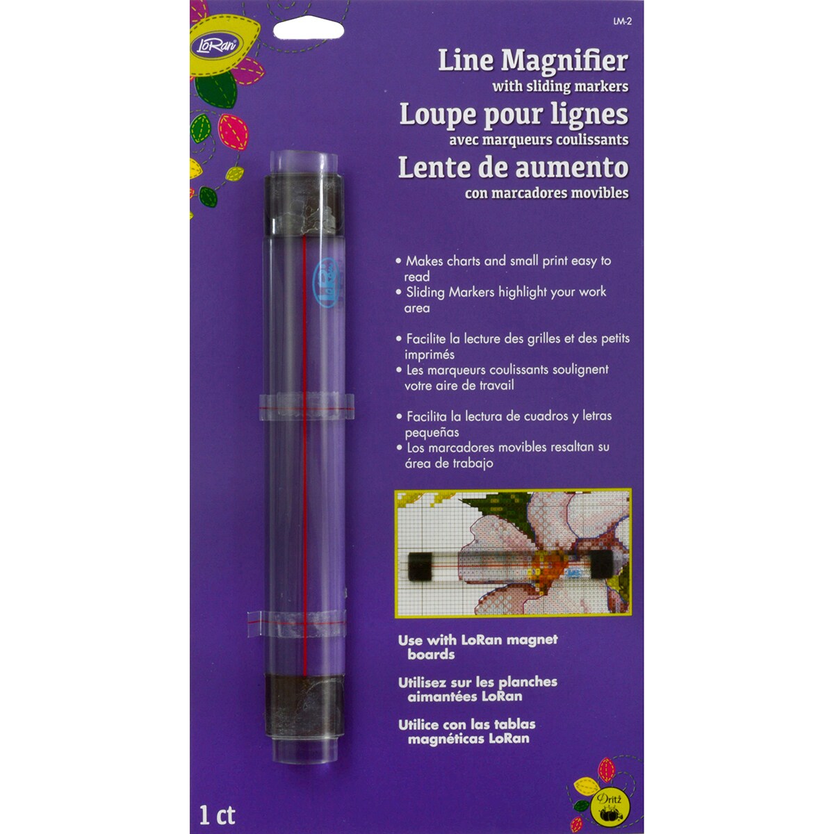 LoRan Line Magnifier W/Sliding Markers .875"X6.5" | Michaels
