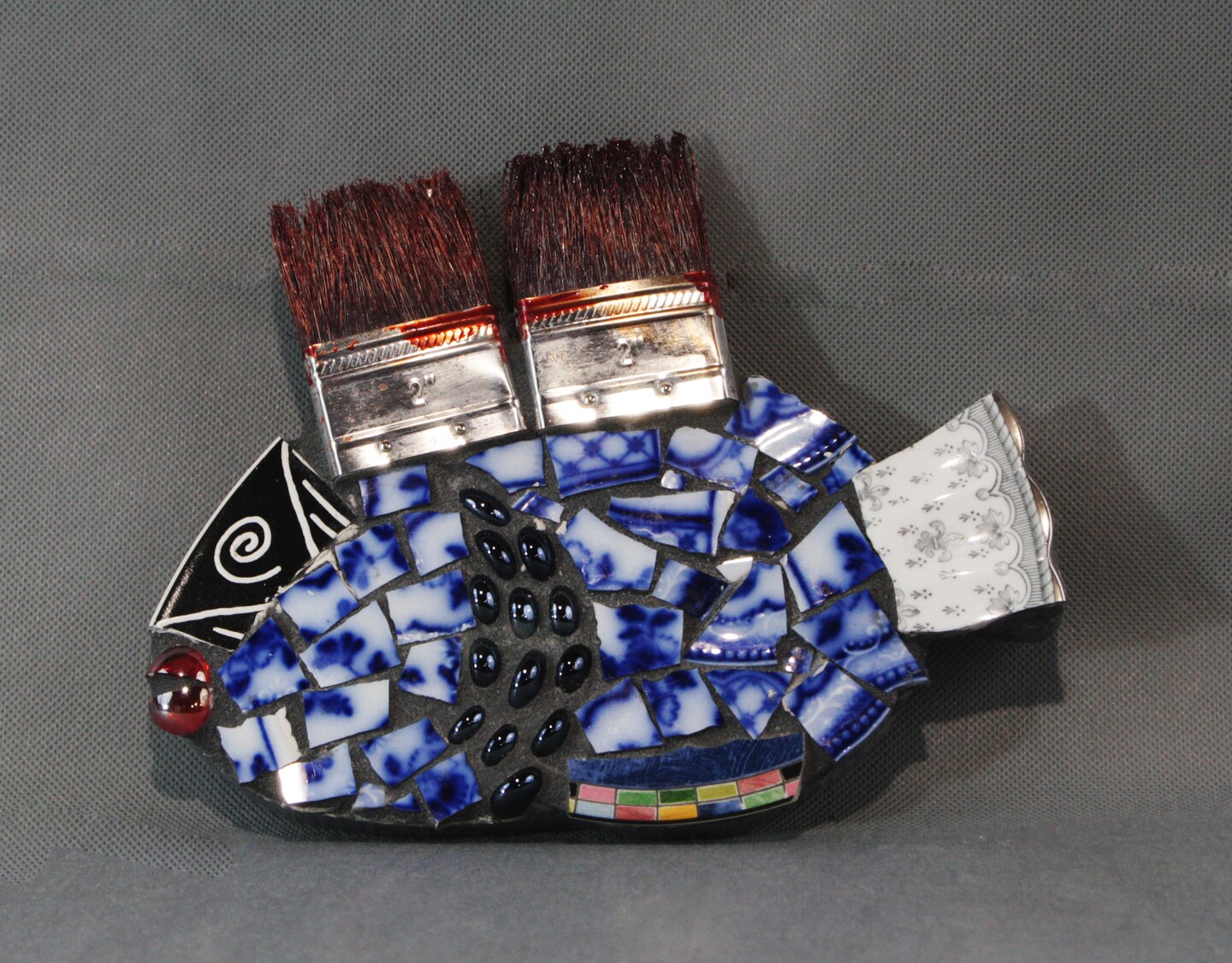 Mosaic Plaque, wall hanging, Fish, Crazy fish, fancy fish, Fantastical ...