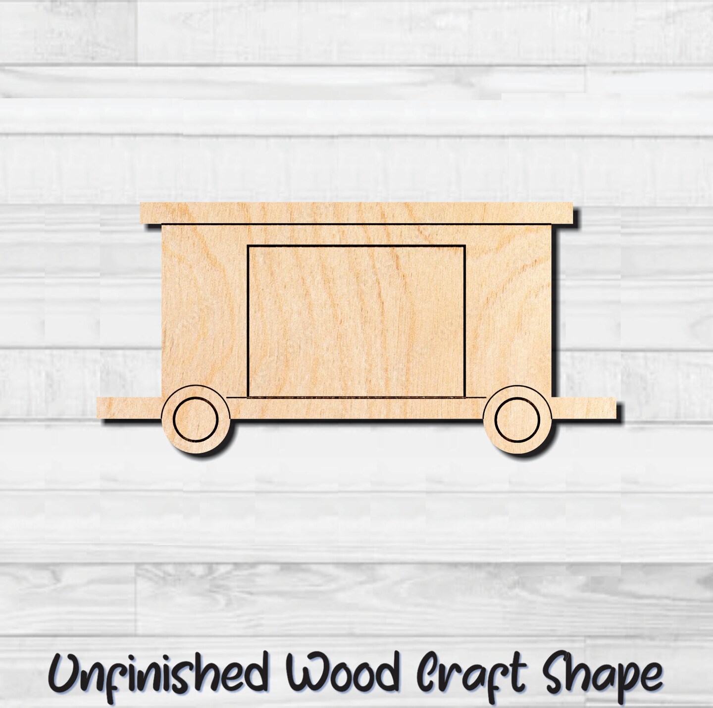 Train Box Car Unfinished Wood Shape Blank Laser Engraved Cut Out ...