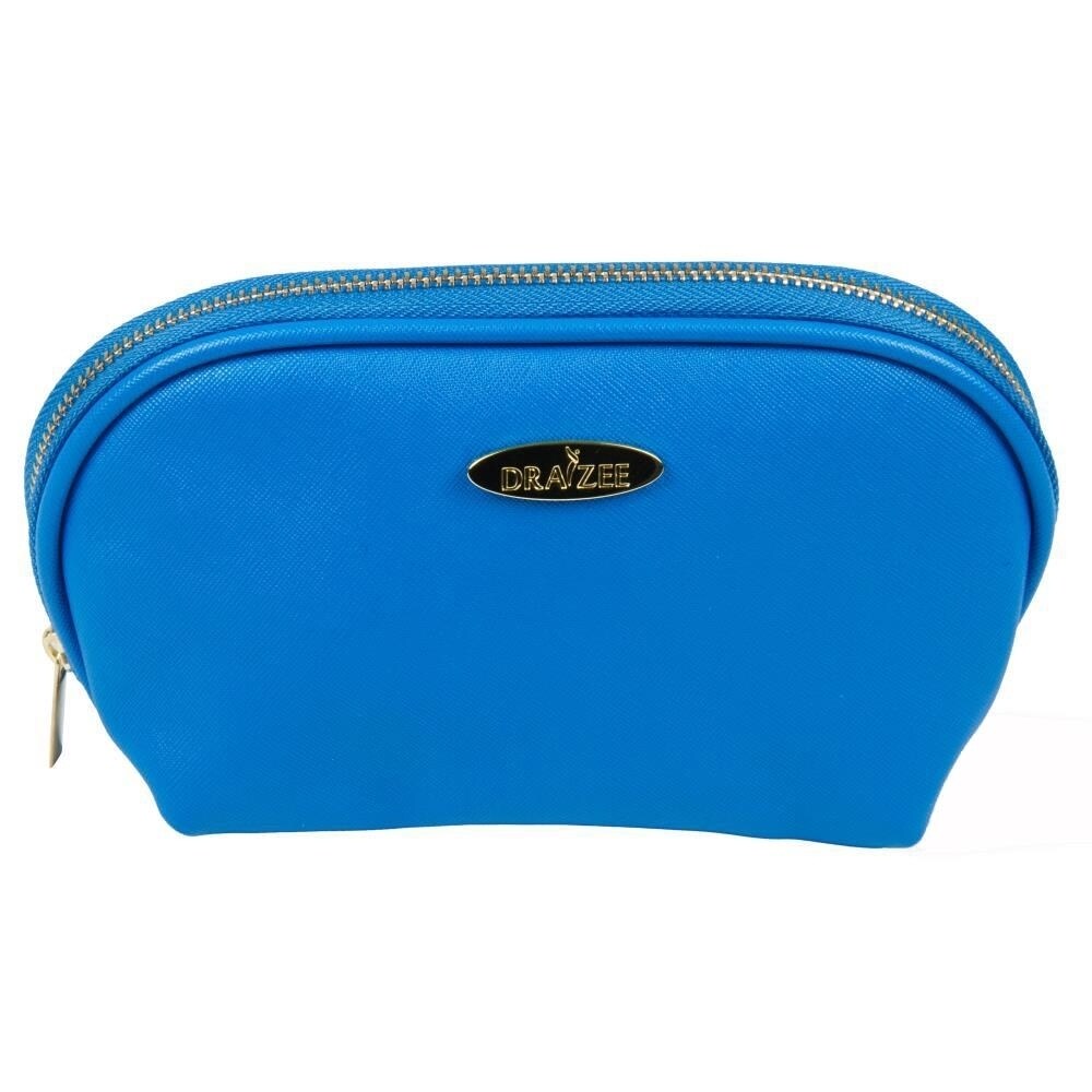 Draizee Deep Blue Fashion PU Leather Cosmetic and Travel Accessory Bag ...