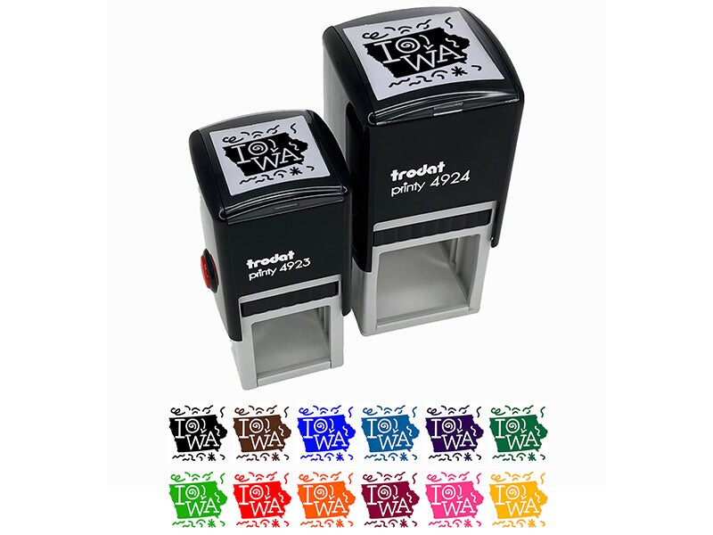 Iowa State with Text Swirls Self-Inking Rubber Stamp Ink Stamper | Michaels