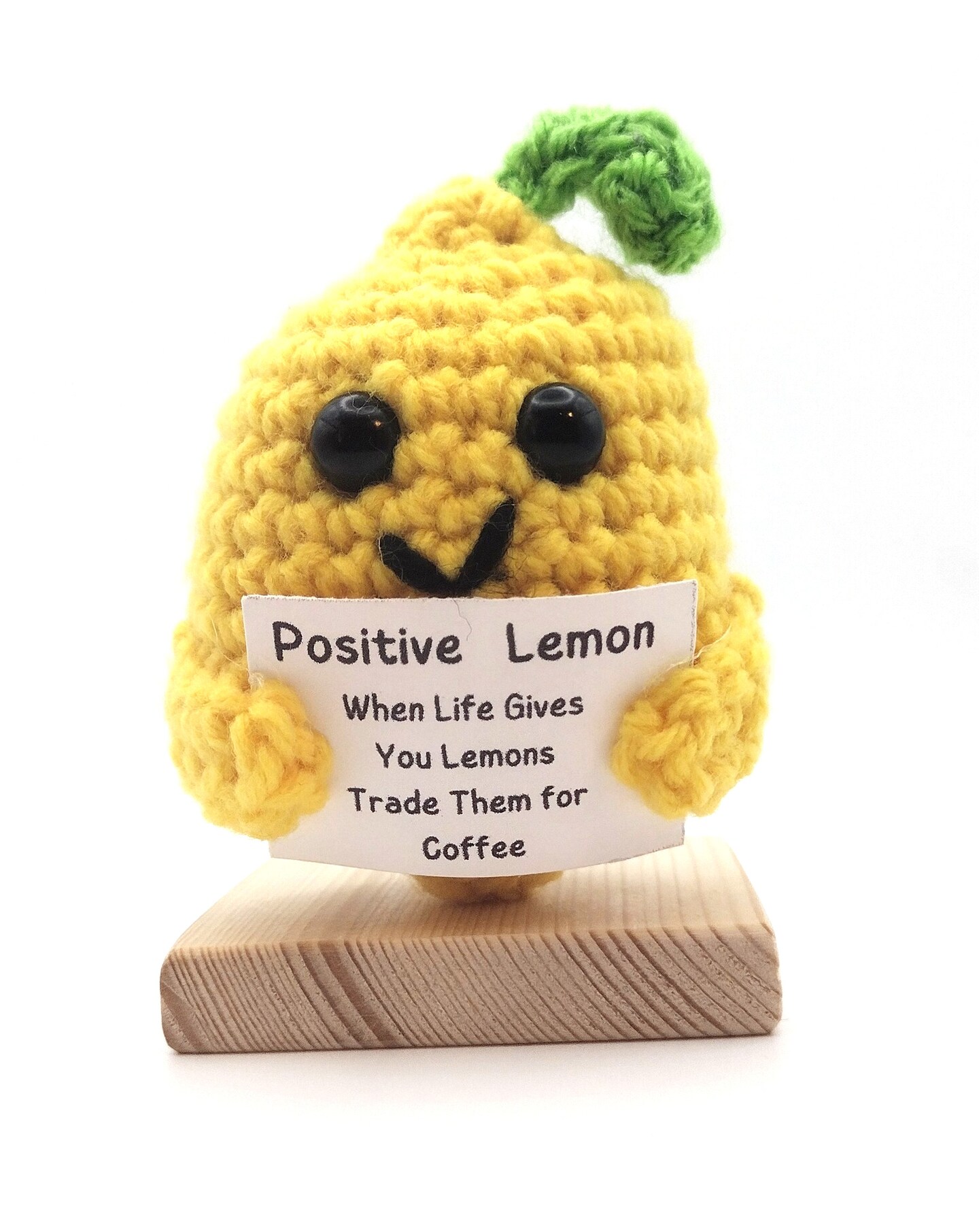 Positive Lemon, Emotional Support Lemon, Crochet Lemon, Lemon Plushie ...