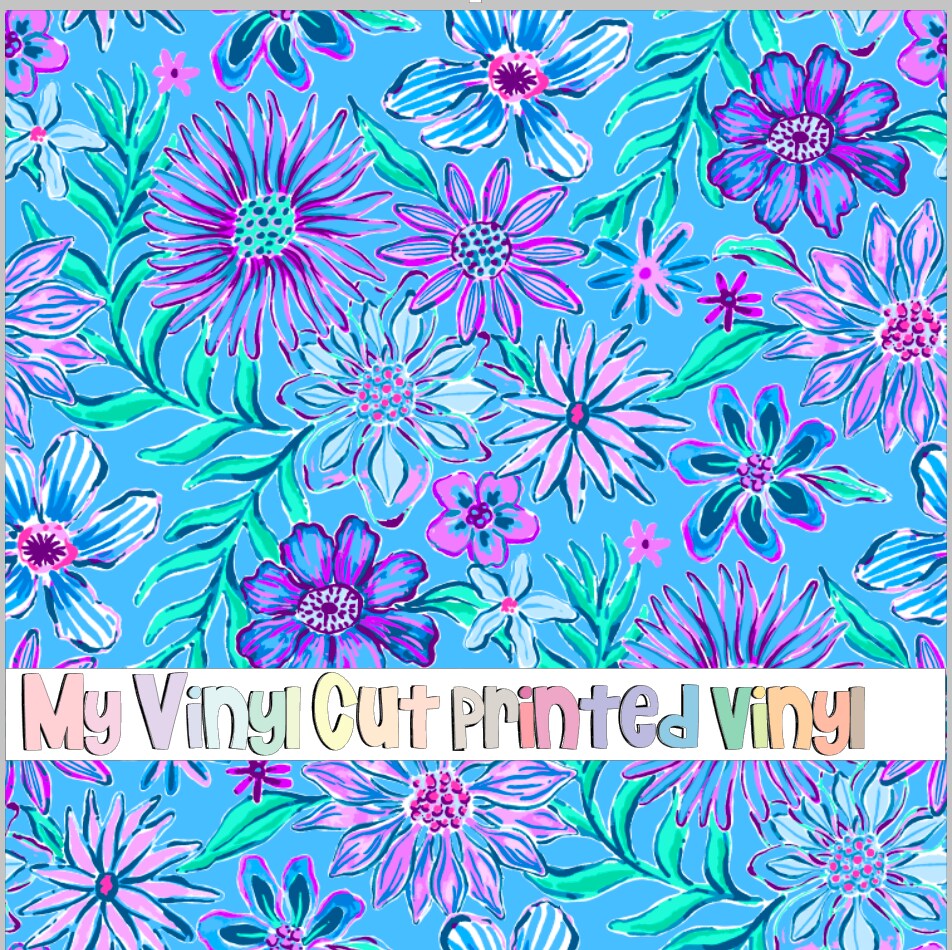 12 x 12 inch Sheet of Printed Vinyl or HTV in the Blue and Purple ...