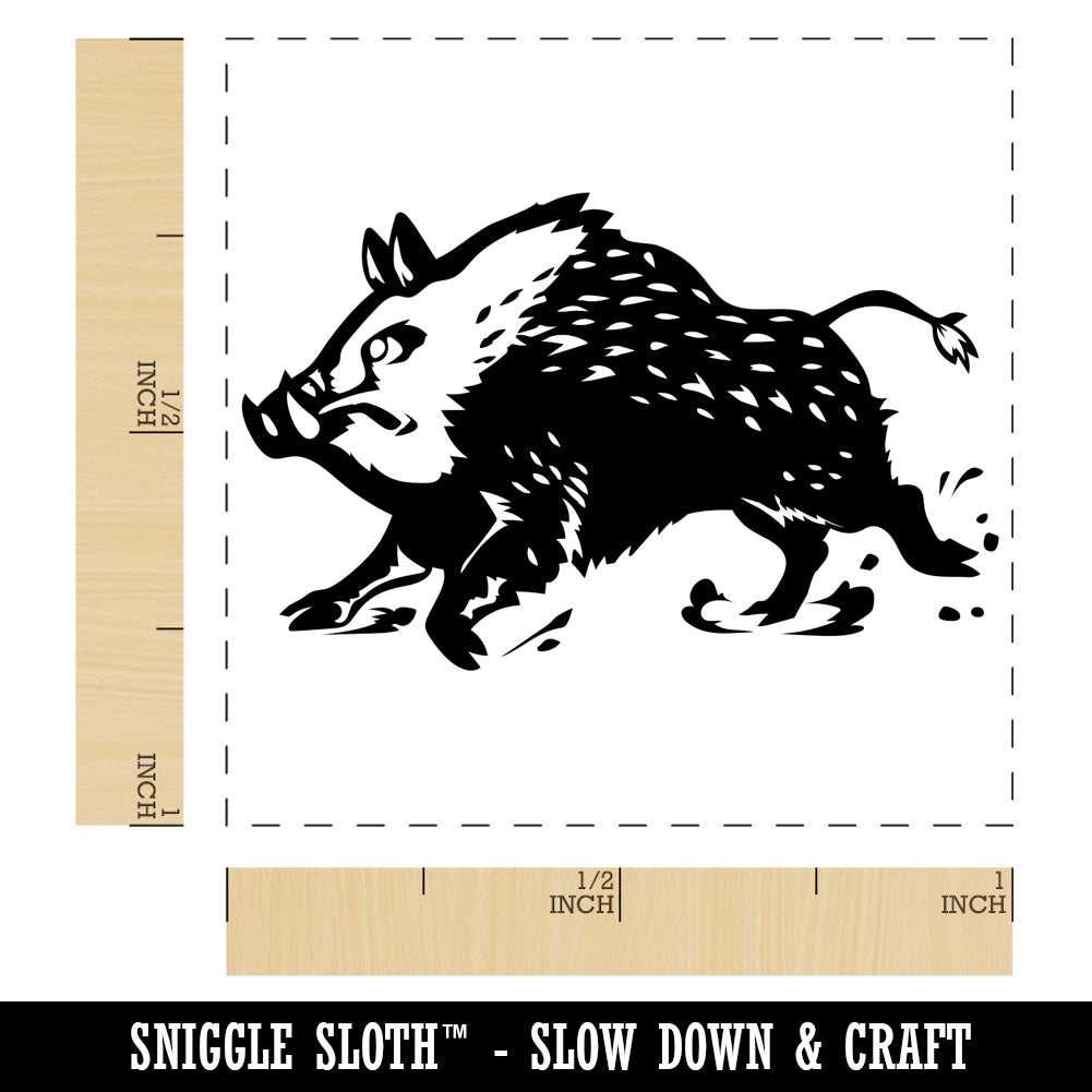 Charging Wild Boar Swine Pig Self-Inking Rubber Stamp Ink Stamper ...