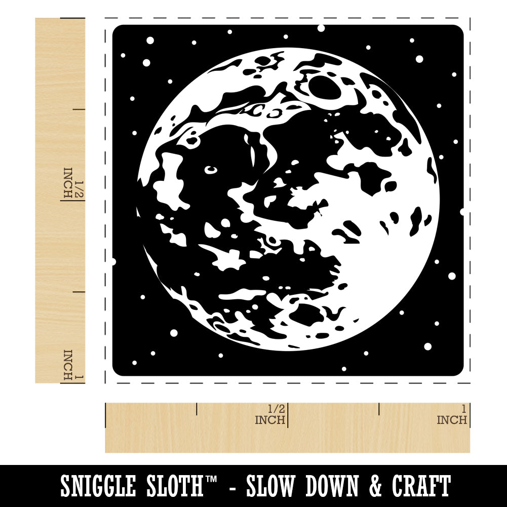 Moon in the Night Sky with Stars Space Astronomy Self-Inking Rubber ...