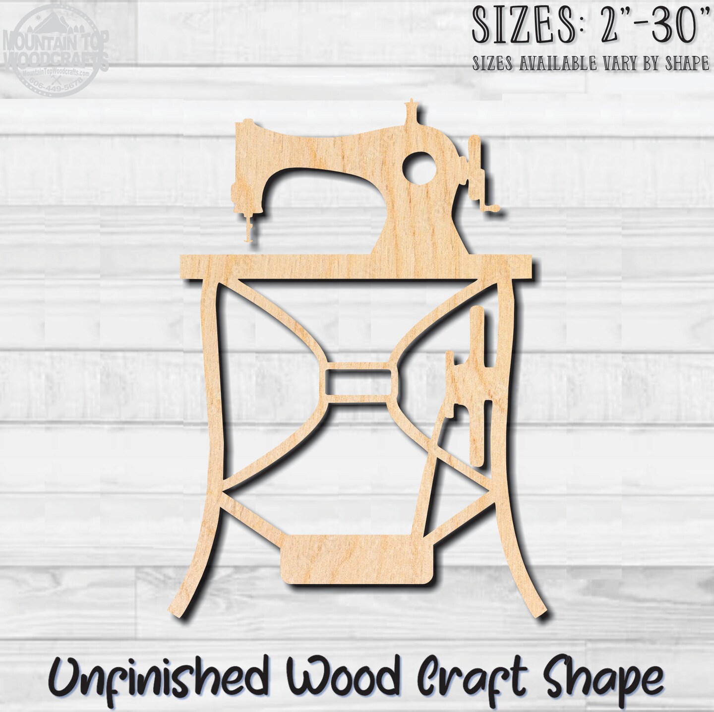 Treadle Sewing Machine Unfinished Wood Shape Blank Laser Engraved Cut ...