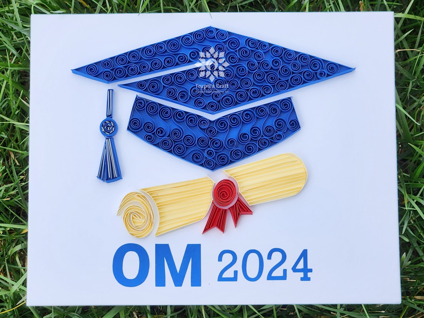 Personalized Paper Quilling Graduation Cap Framed Wall Art, Graduation ...