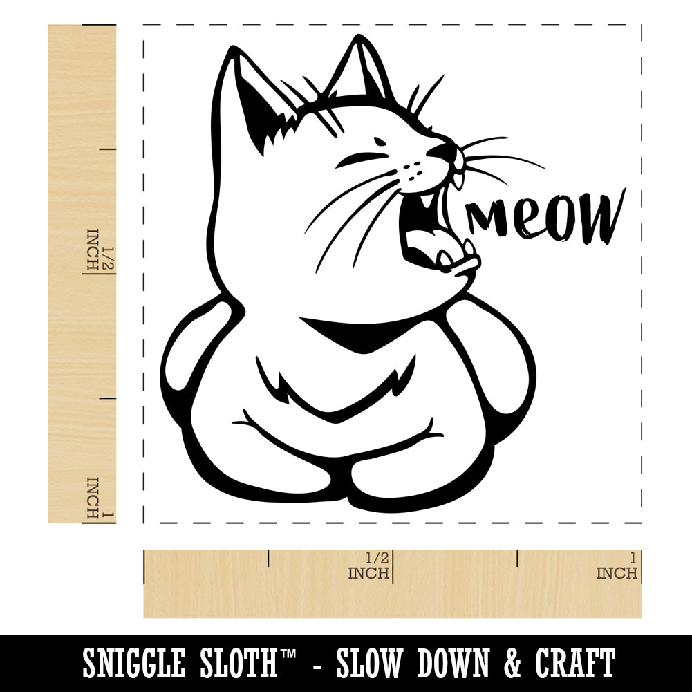 Sleepy Kitty Yawning Meow Self-Inking Rubber Stamp Ink Stamper | Michaels