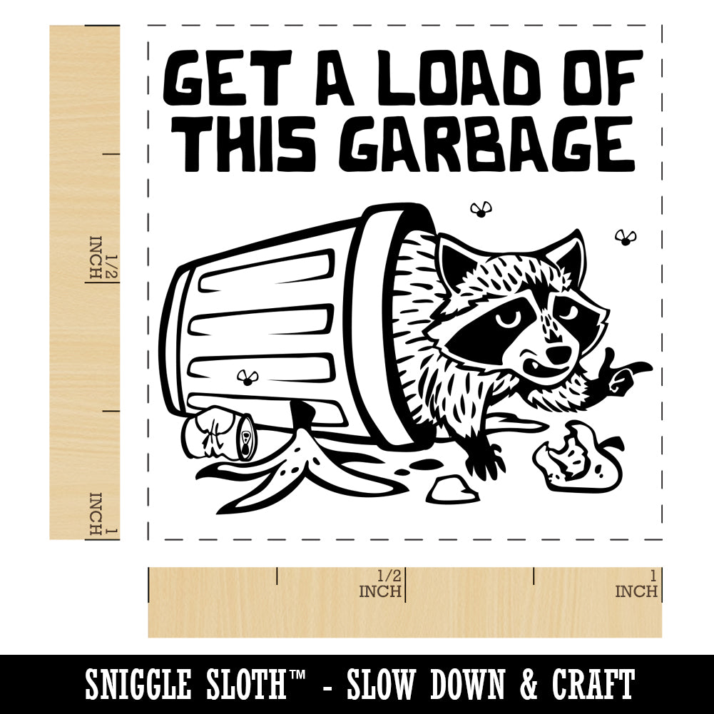 Insulting Garbage Raccoon Trash Can Panda Self-Inking Rubber Stamp Ink ...