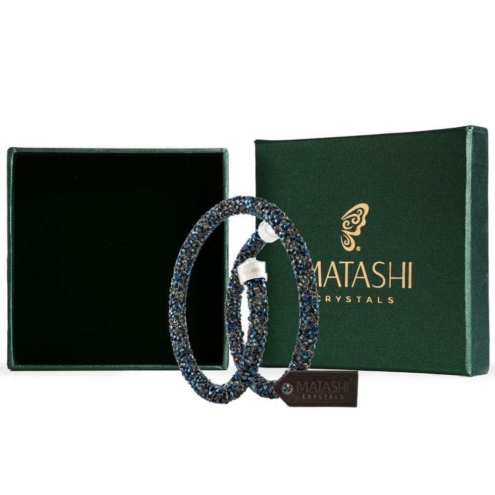 Matashi Metallic Blue Glittery Wrap Around Luxurious Crystal Bracelet ...