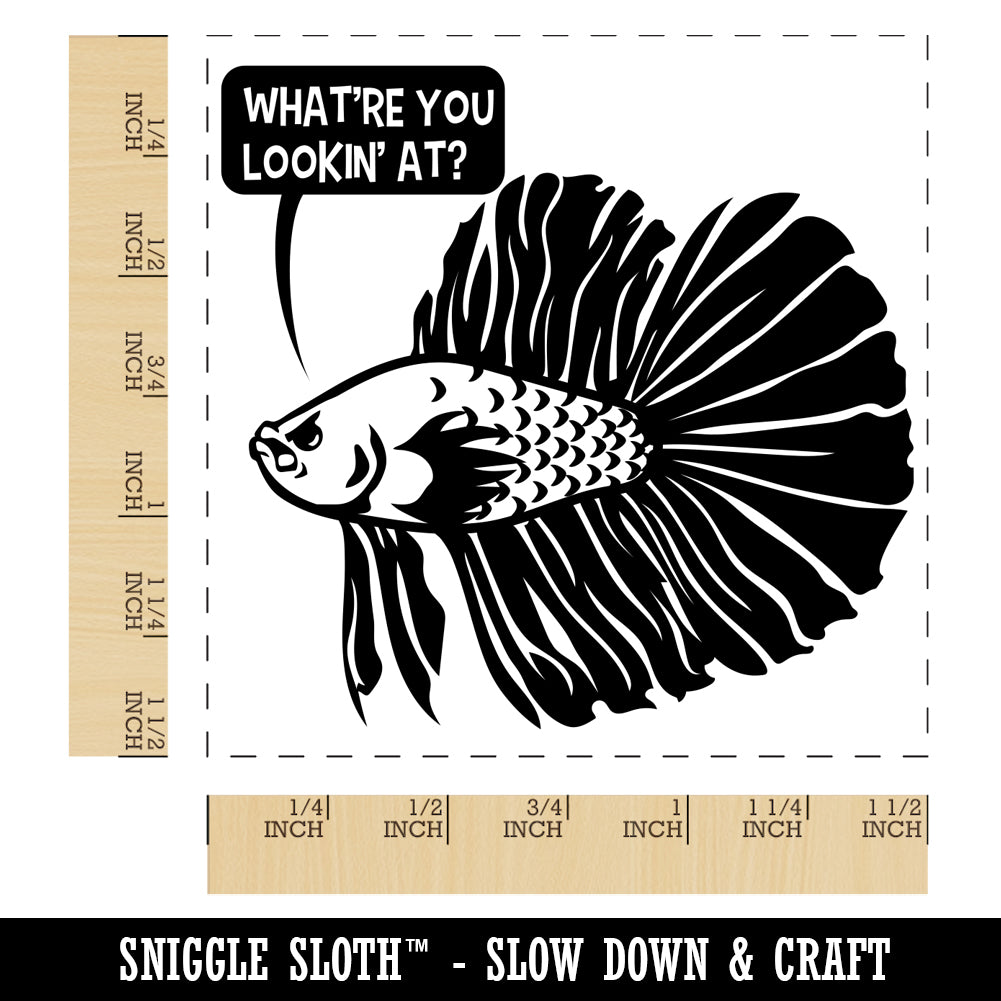 Angry Betta Fish Looking to Start Fight Self-Inking Rubber Stamp Ink ...