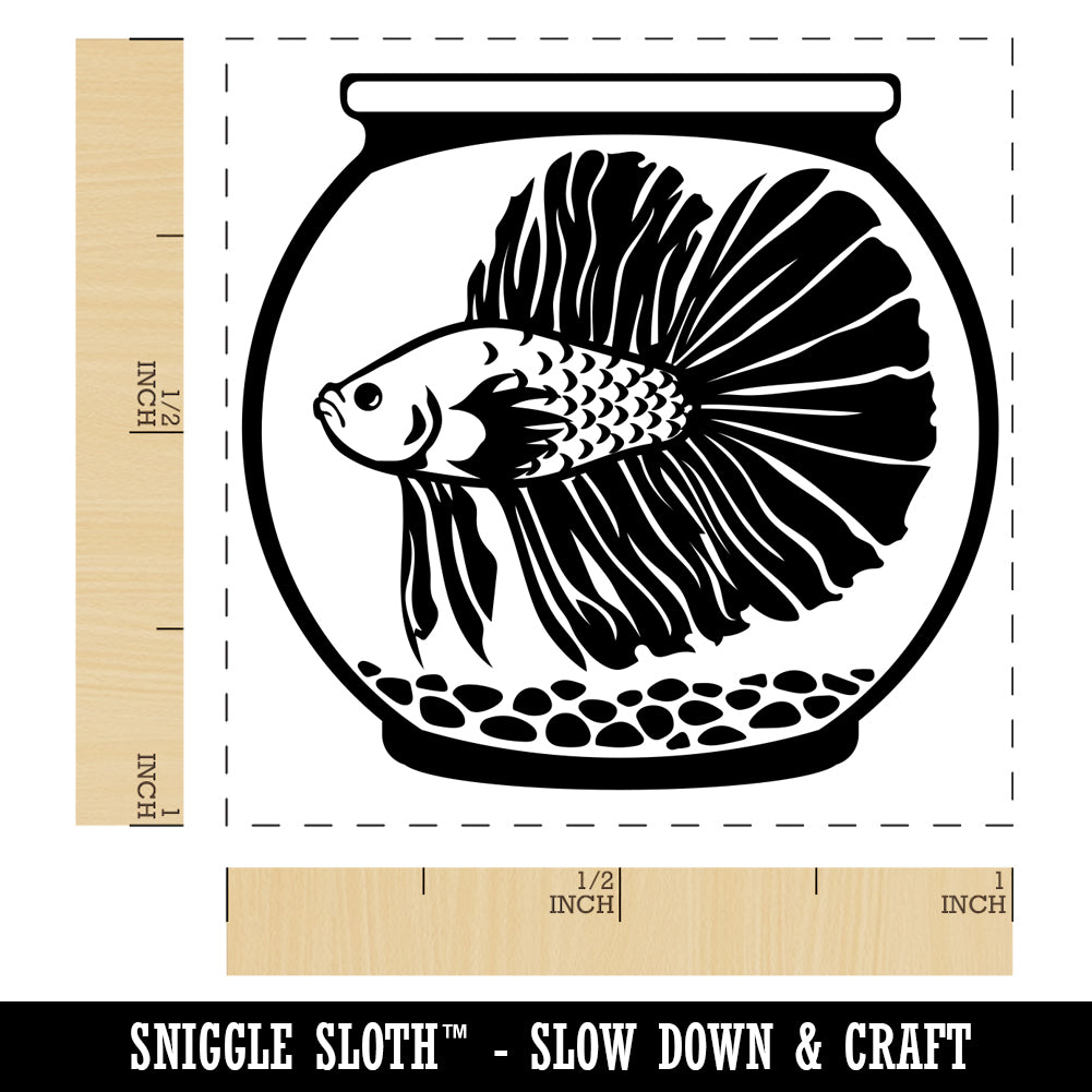 Betta in Fish Bowl Aquarium Self-Inking Rubber Stamp Ink Stamper | Michaels