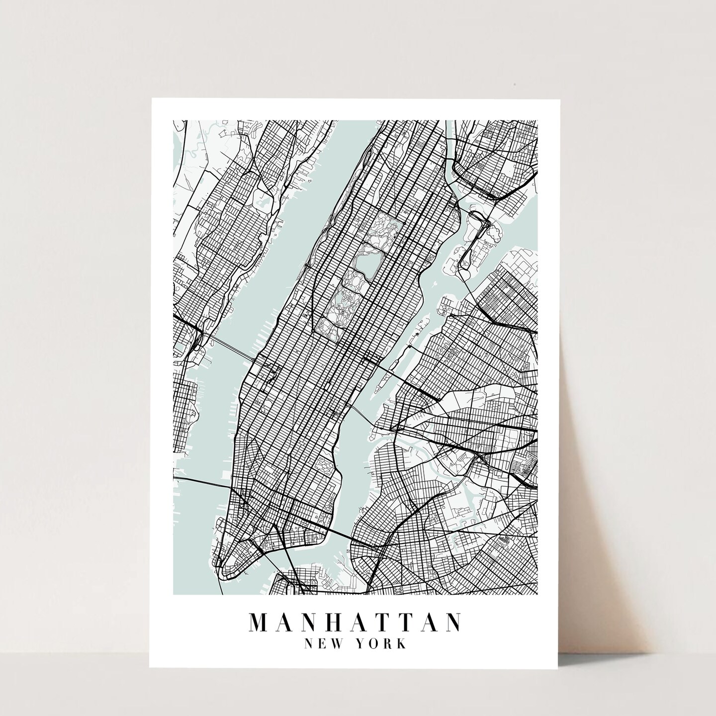 Manhattan New York Blue Water Street Map, UNFRAMED | MakerPlace by Michaels
