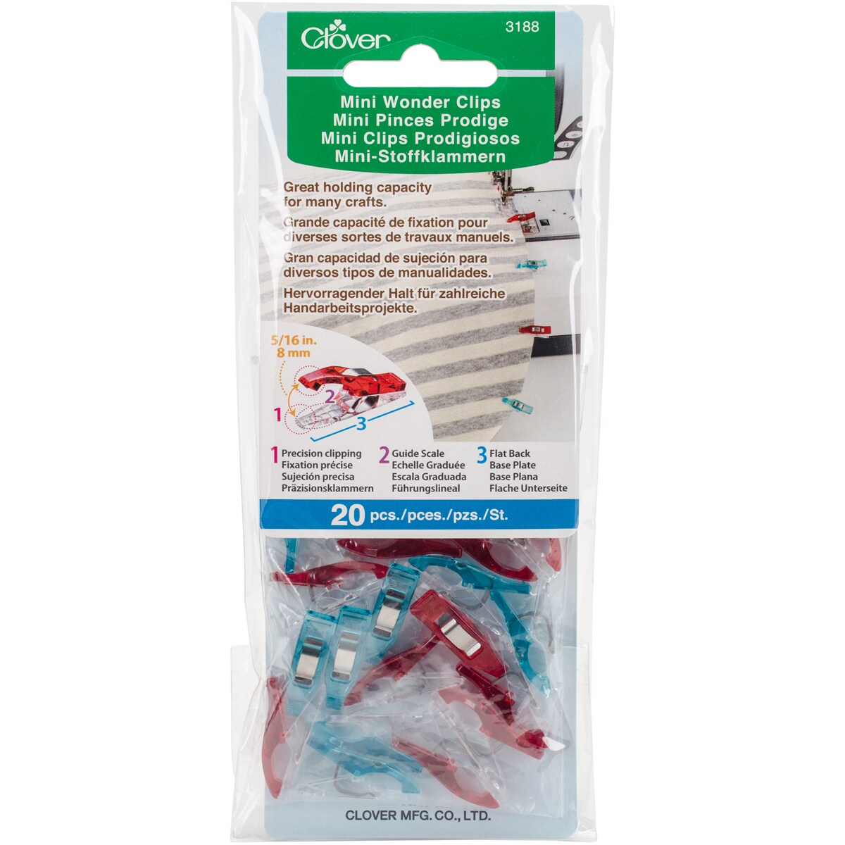Clover Mini Wonder Clips-Red & Blue 20/Pkg | Michaels