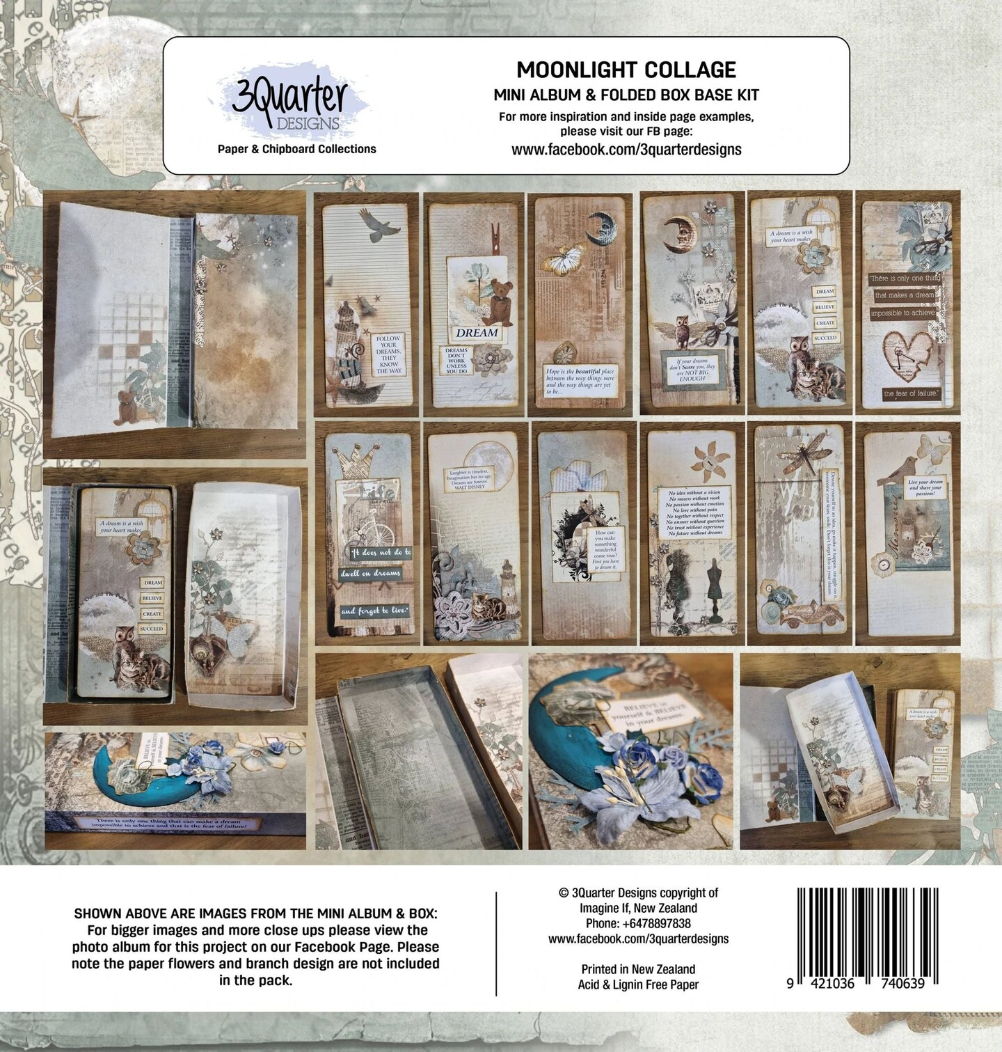 3Quarter Designs - Mini Album Base Kit - Moonlight Collage | Michaels
