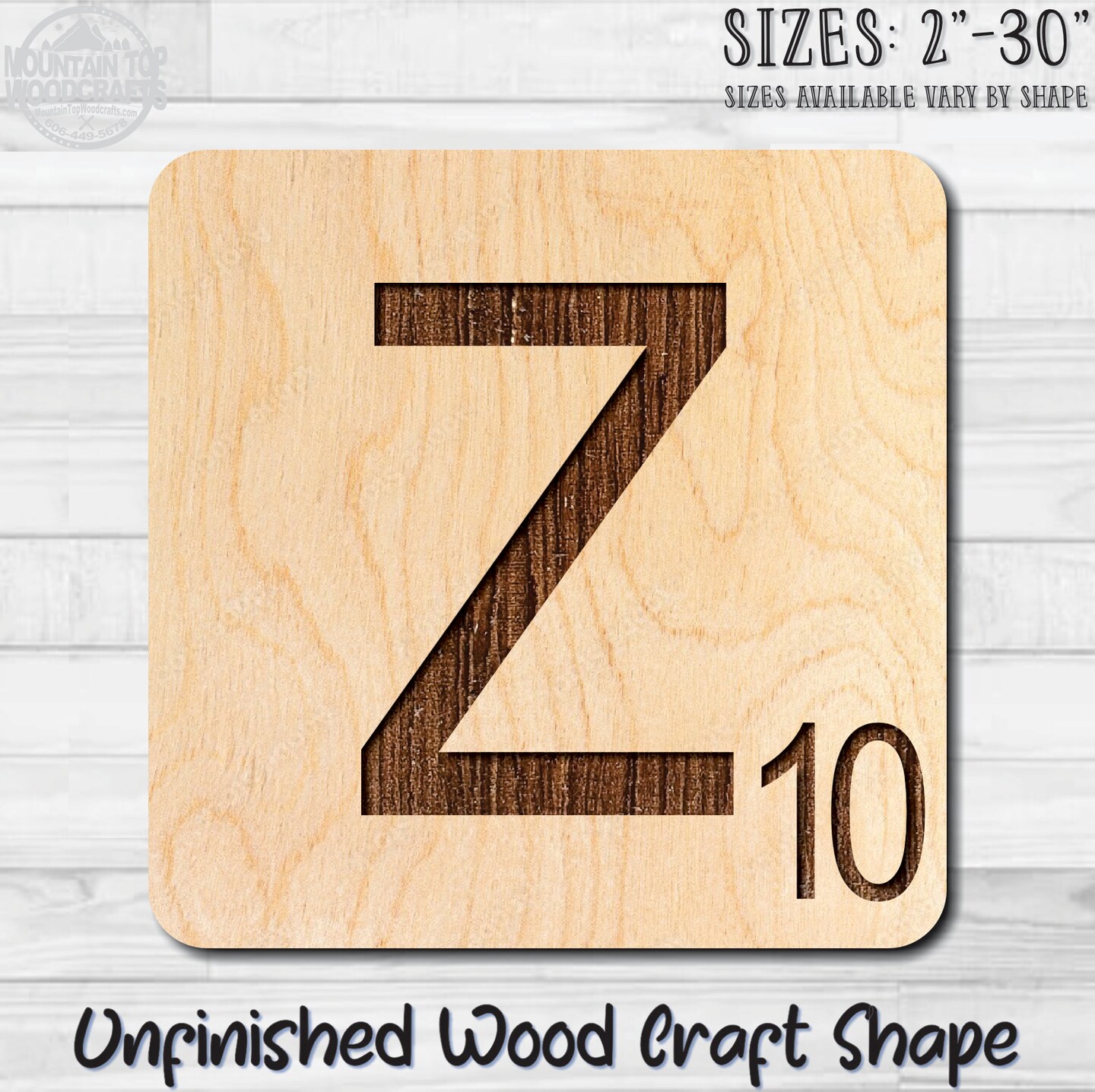 Scrabble Tile Z Letter Board Game Name Unfinished Wood Shape Blank ...