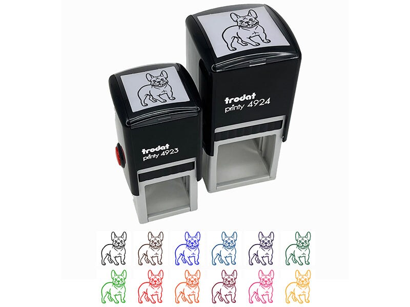 Charming Frenchie French Bulldog Pet Dog Self-Inking Rubber Stamp Ink ...