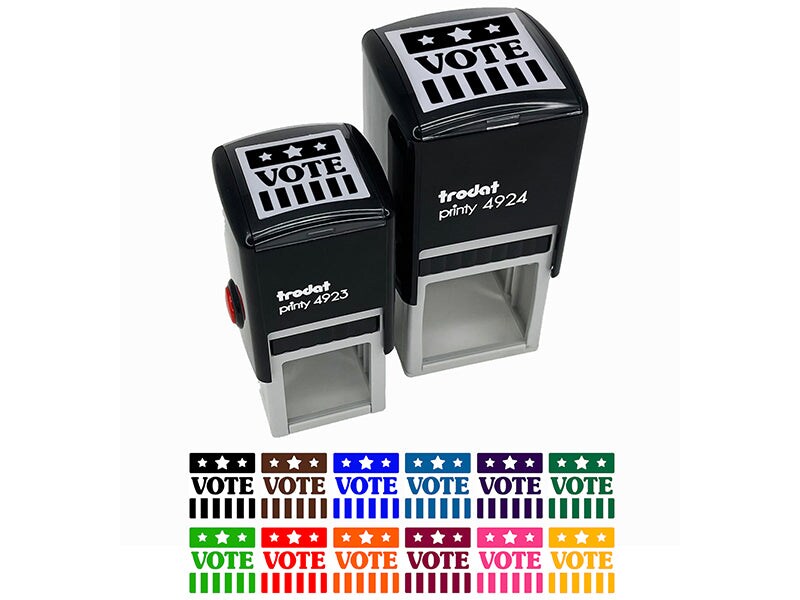 Vote Stars and Stripes Voting Patriotic Self-Inking Rubber Stamp Ink ...