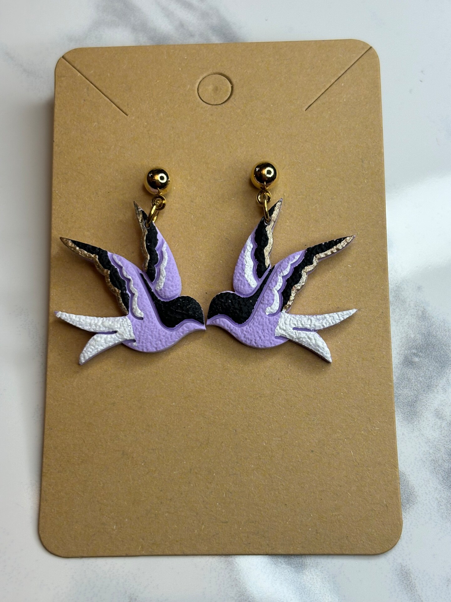 Purple and black bird earrings MakerPlace by Michaels