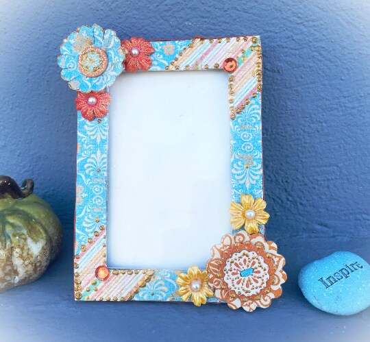 4x6 Sparkly flower picture frame, fun photo display, kids room decor ...