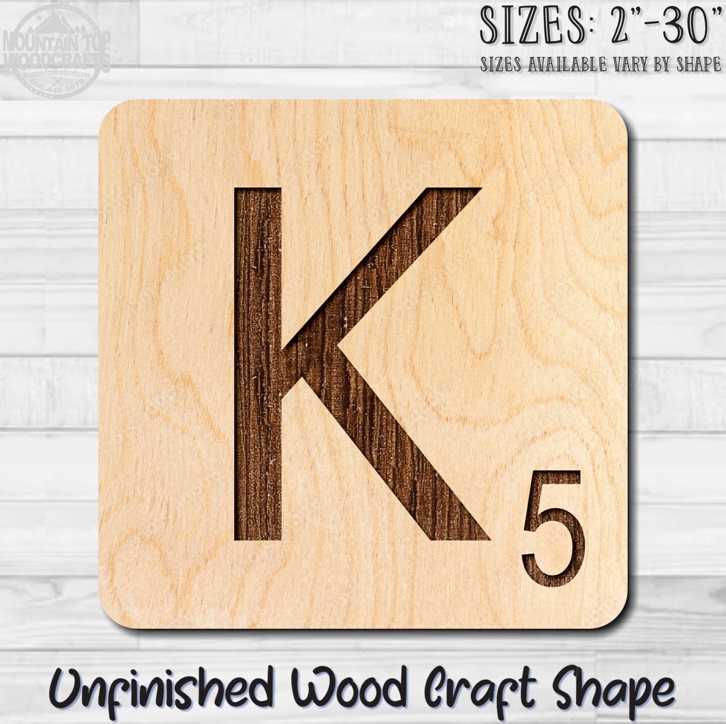Scrabble Tile K Letter Board Game Name Unfinished Wood Shape Blank ...