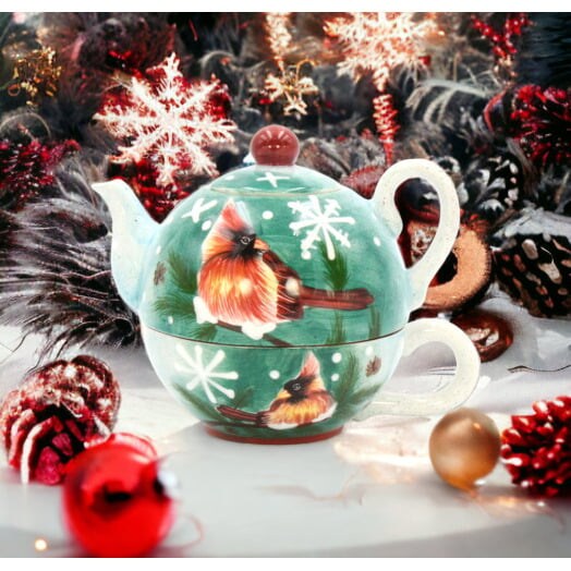 Ceramic Cardinal Bird Teapot And Cup Set 6.5 Inch | Michaels