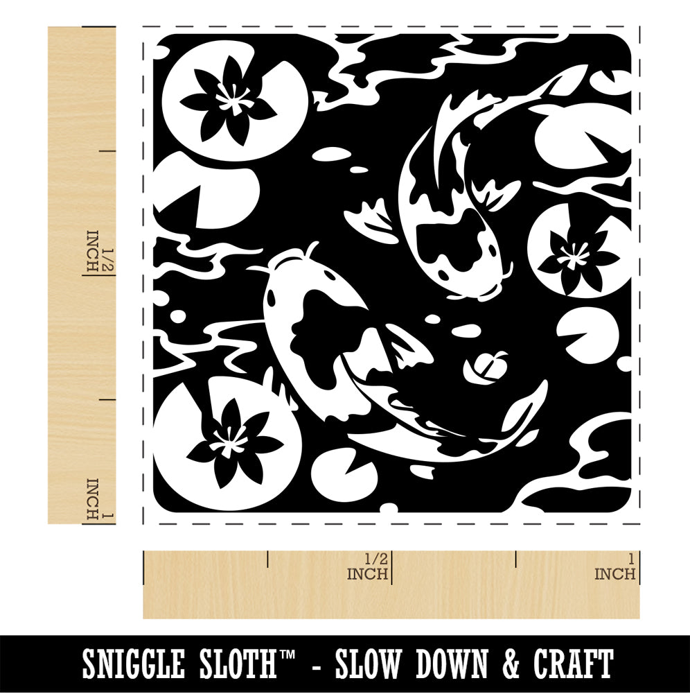 Koi Fish Pond Self-Inking Rubber Stamp Ink Stamper | Michaels