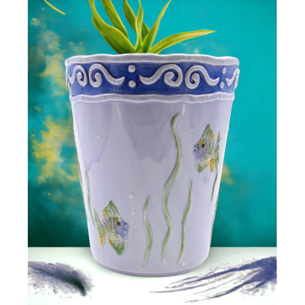 Ceramic Fish Theme Plant Pot 9.5In, Color: Multicolor | Michaels