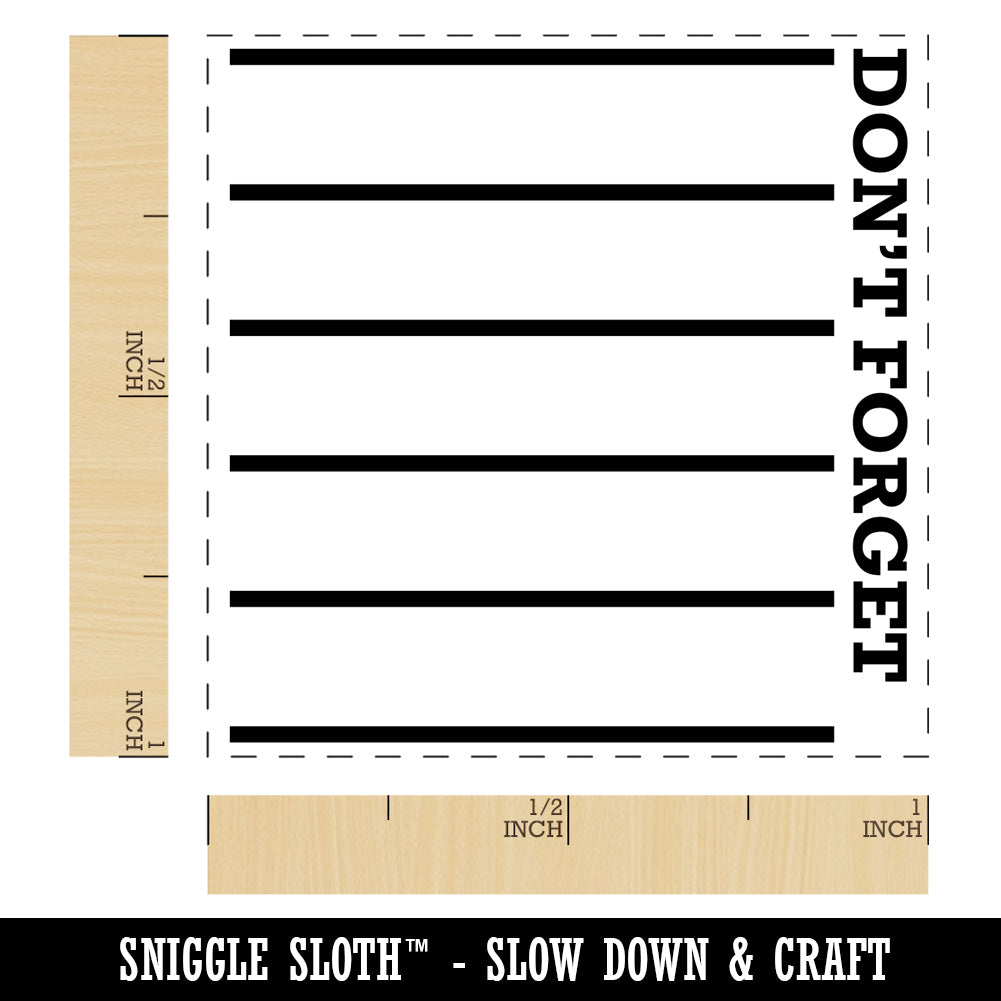 Don't Forget List Journaling Page Lines To Do Self-Inking Rubber Stamp ...