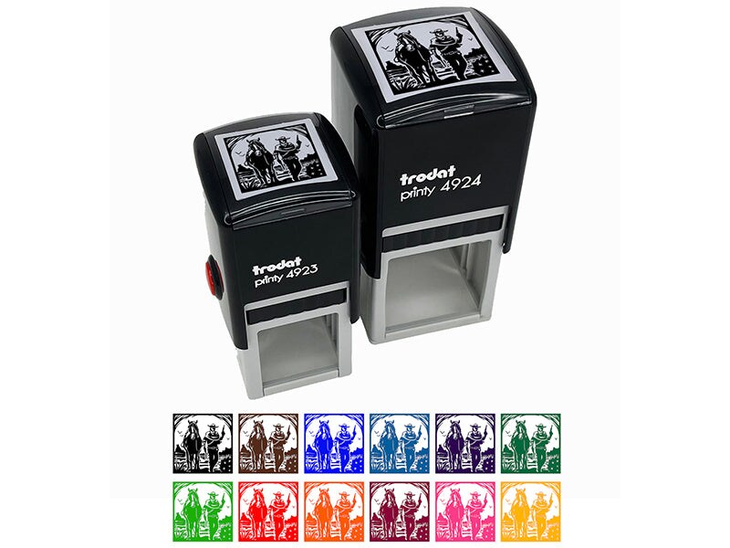 Cowboy with Guns and Horse Self-Inking Rubber Stamp Ink Stamper | Michaels