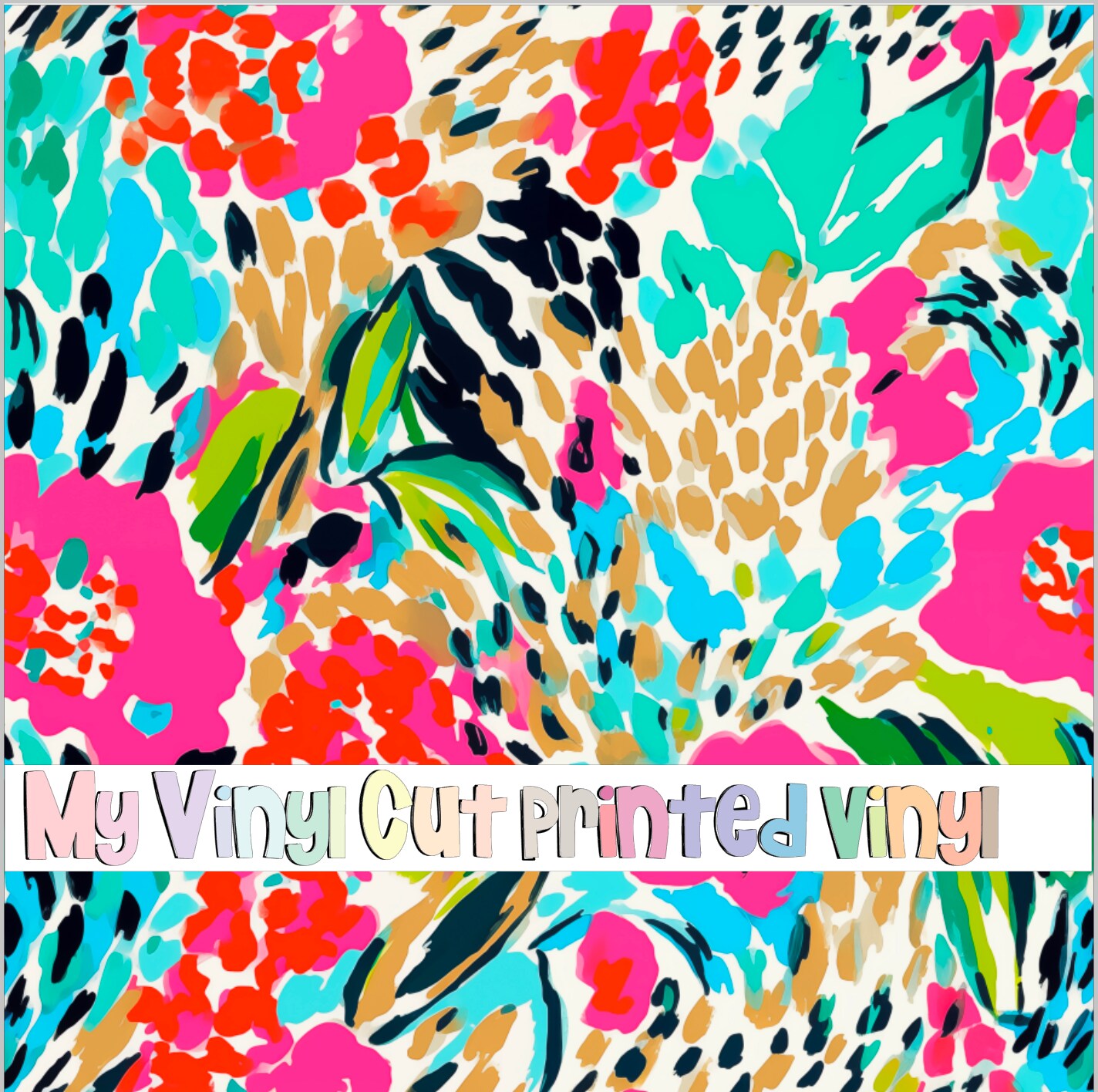 12 x 12 inch Sheet of Printed Vinyl or HTV in the Animal Print Floral N ...
