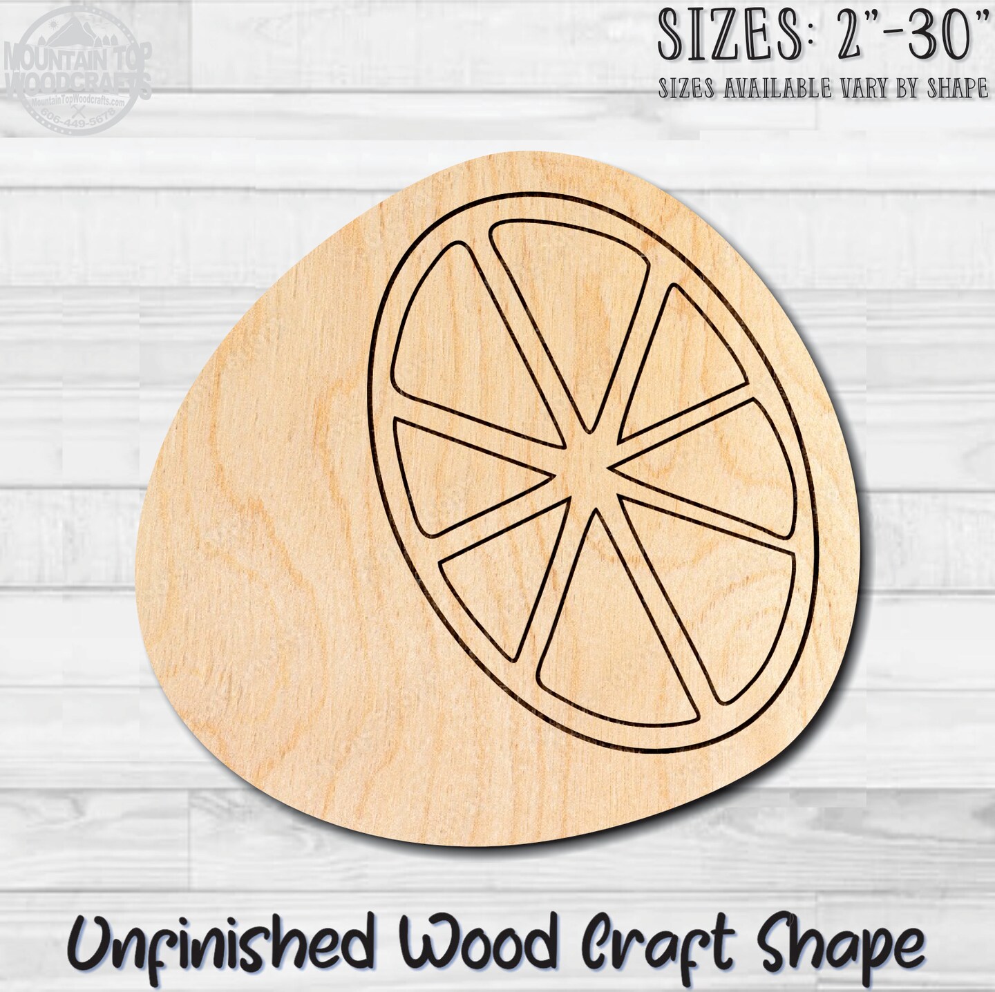 Lemon Food Vegetable Fruit Unfinished Wood Shape Blank Laser Engraved ...