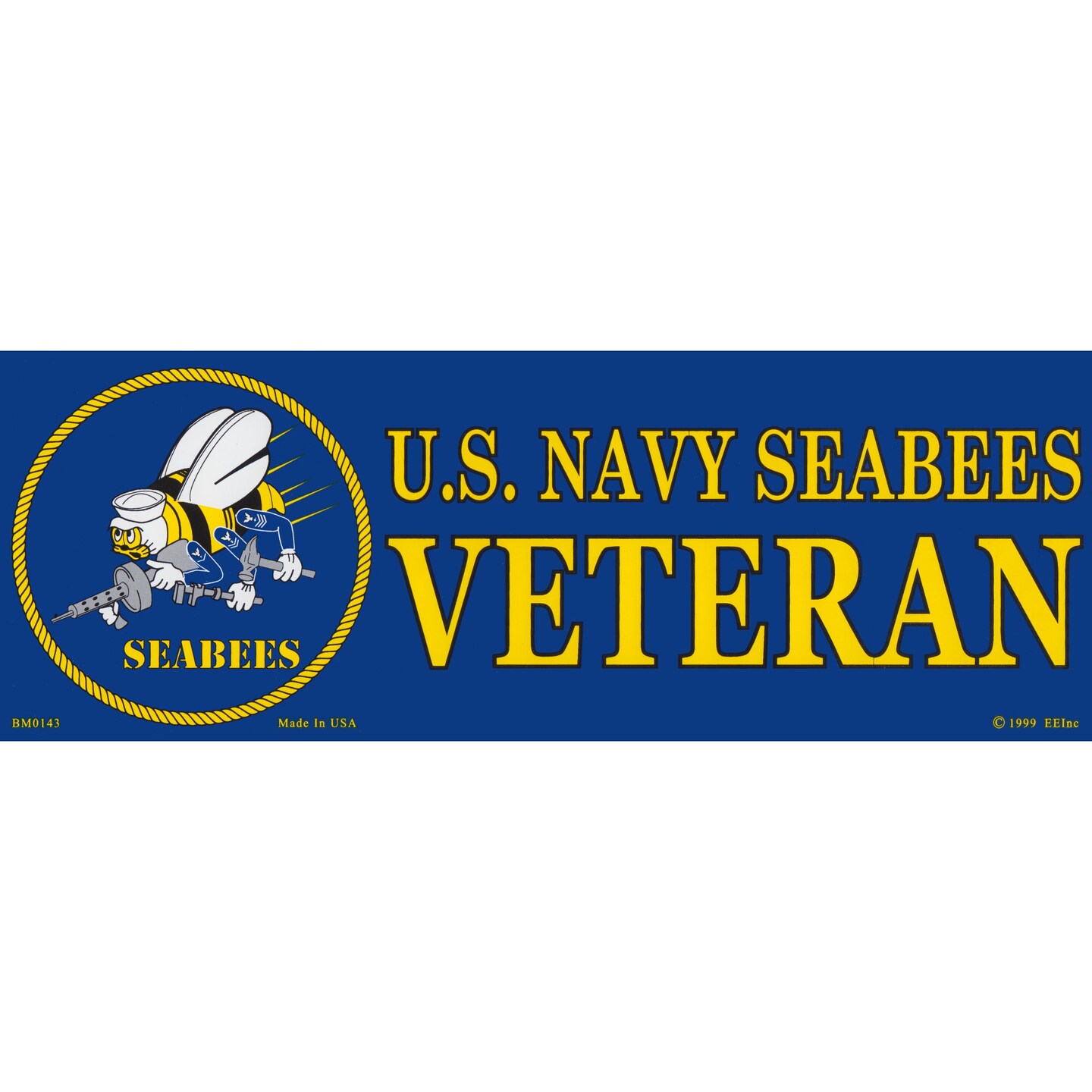 U.S. Navy Seabees Veteran Bumper Sticker 3"X6-1/2" | Michaels