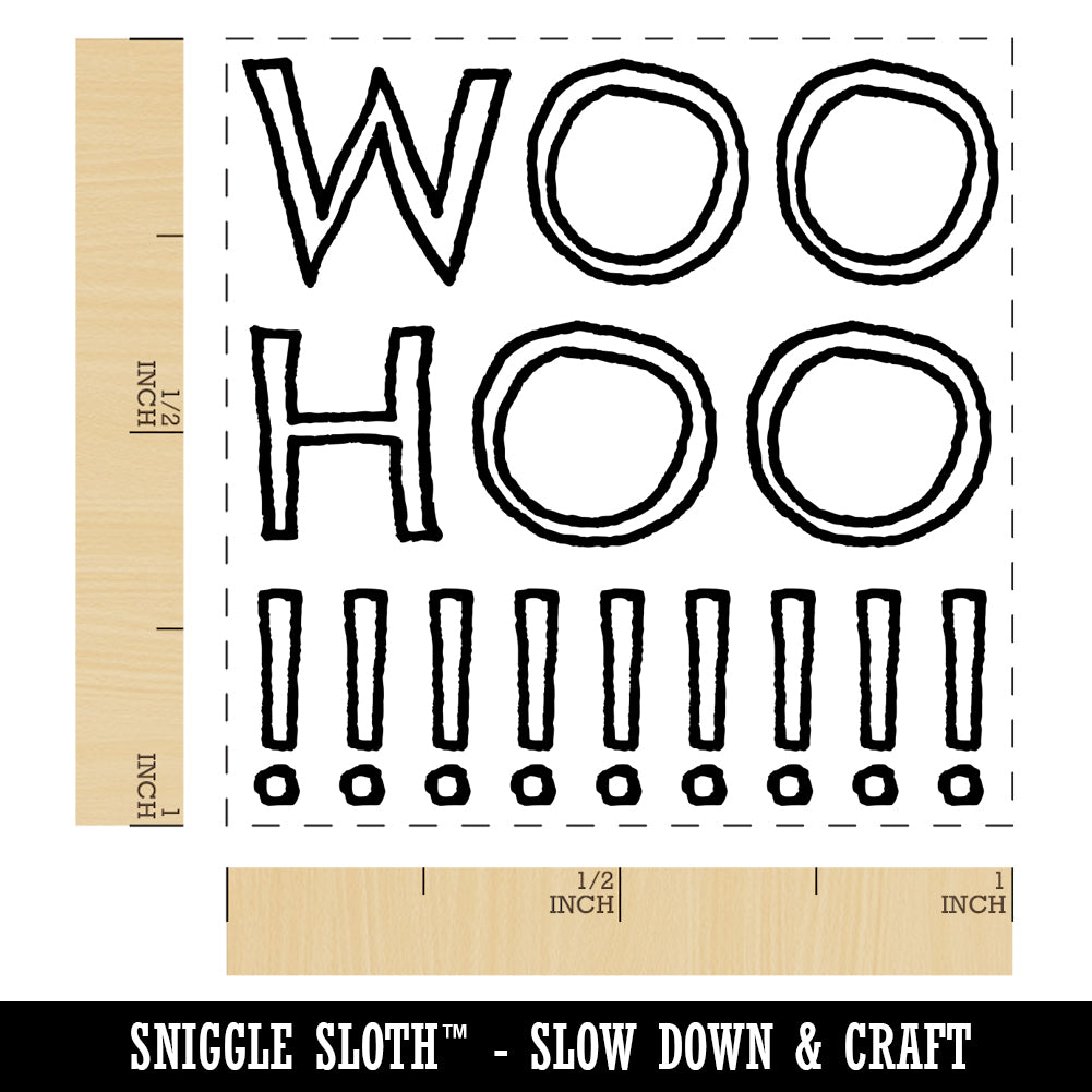 Woo Hoo Outline Fun Text Self-Inking Rubber Stamp Ink Stamper | Michaels